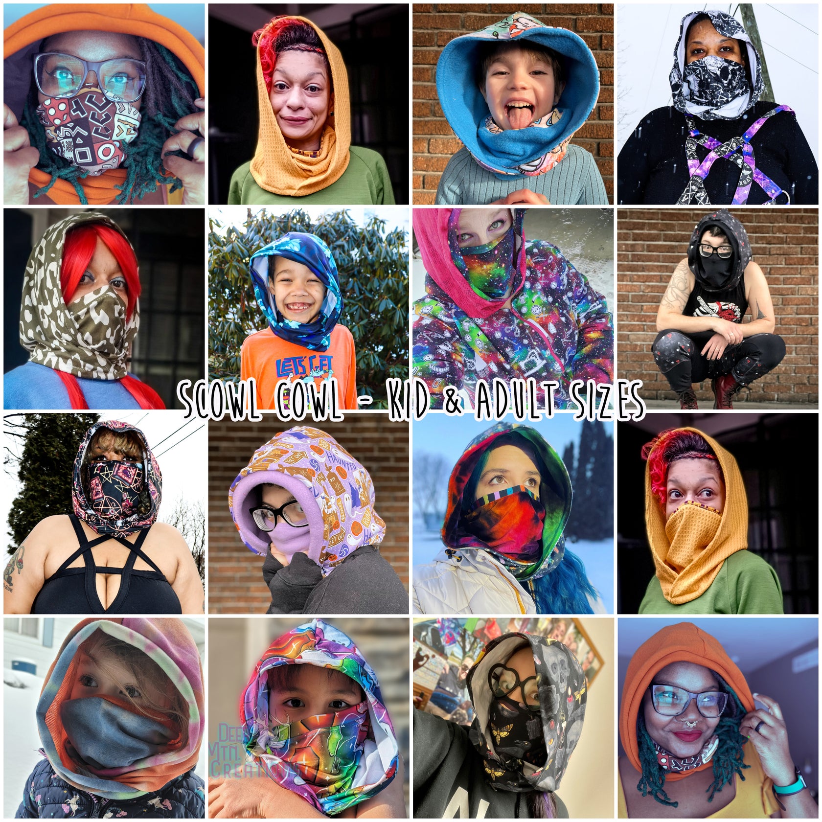 Scowl Cowl Sewing PDF pattern Hood and face covering by RockerByeDesta ...