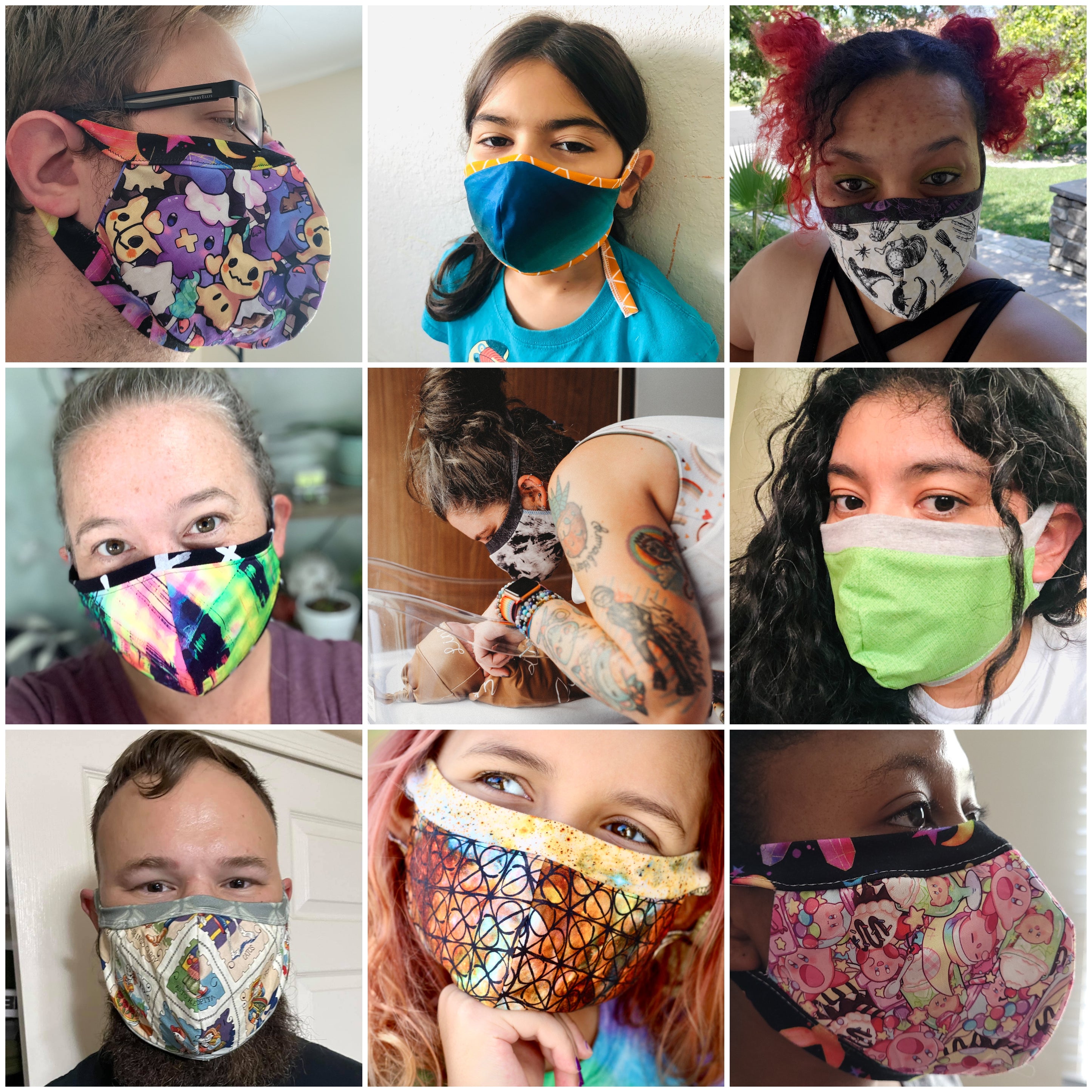 Mask Face Covering PDF Digital Pattern - 5 sizes child through adult ...